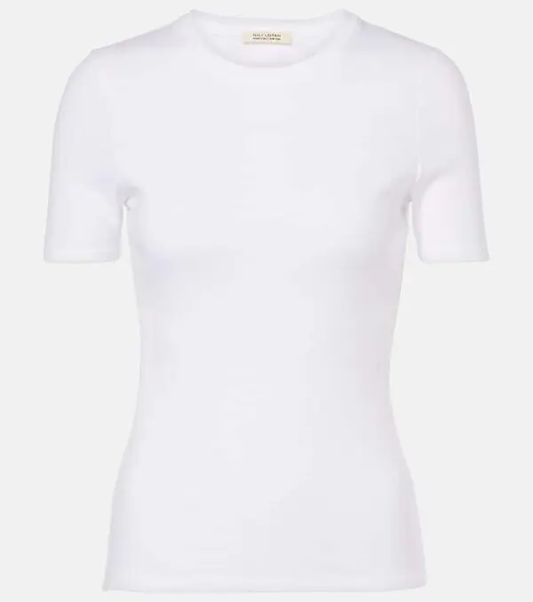 NILI LOTAN Elin Cotton Jersey T-shirt - White