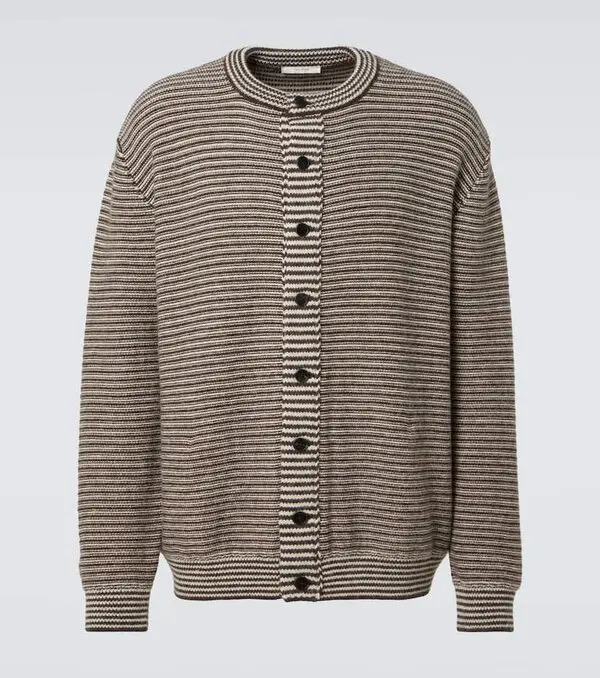THE ROW Doyle Striped Alpaca Cardigan