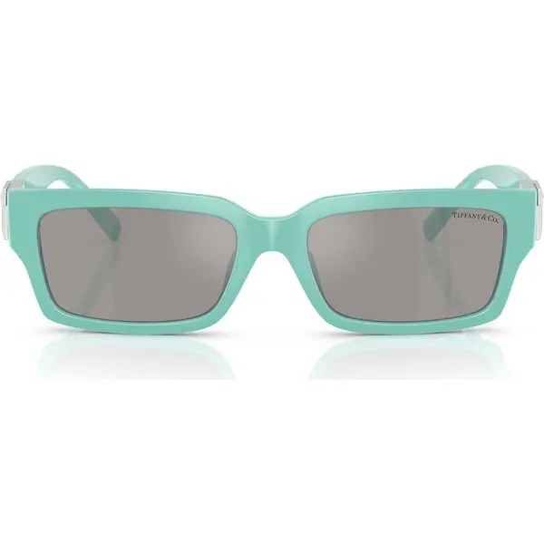 Tiffany & Co. 56mm Rectangular Sunglasses - Blue Silver