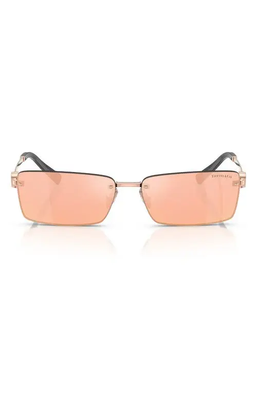 Tiffany & Co. 60mm Rectangular Sunglasses - Rose Gold