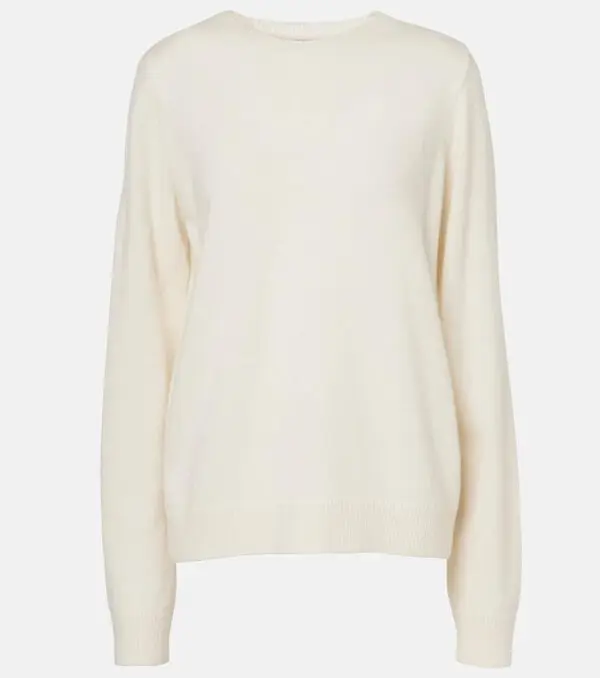 THE ROW Ilura Silk, Cashmere, And Alpaca Sweater - White