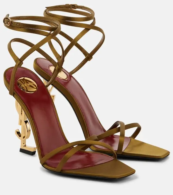 Saint Laurent Opyum 110 Crêpe Sandals - Gold