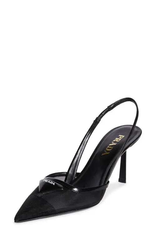 Prada Mesh Slingback Pump - Nero