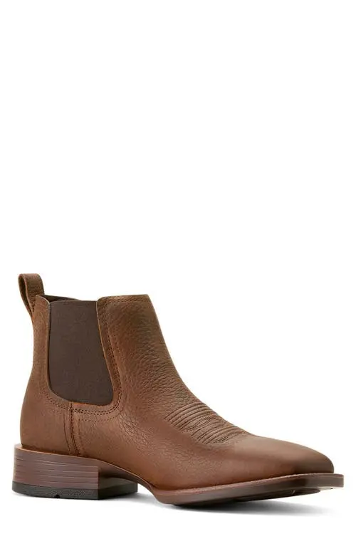 Ariat Booker Ultra Square Toe Chelsea Boots - Brown Oiled Rowdy