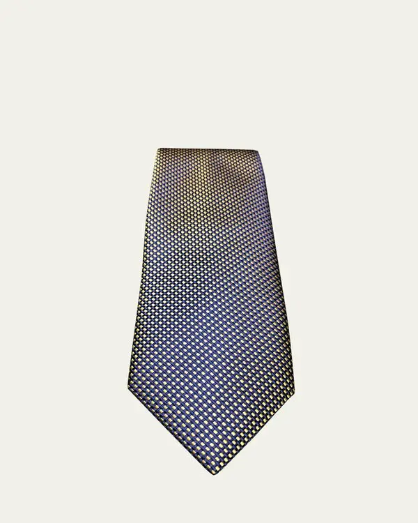 Charvet Micro Basketweave Neck Tie - Blue/yellow