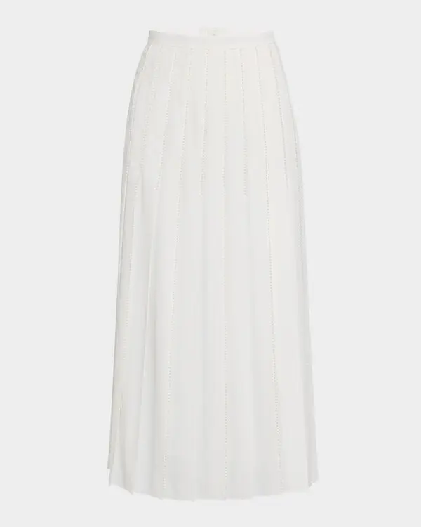 Lafayette 148 New York Pleated Hand-beaded Midi Skirt