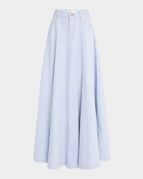 FRAME Ch X The Denim Ball Skirt - Celeste