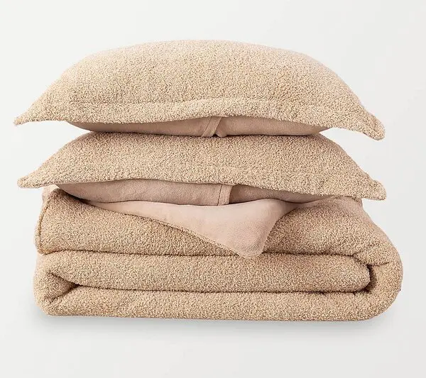 BERKSHIRE BLANKET Heathered Retro Plush Comfort Er Set King