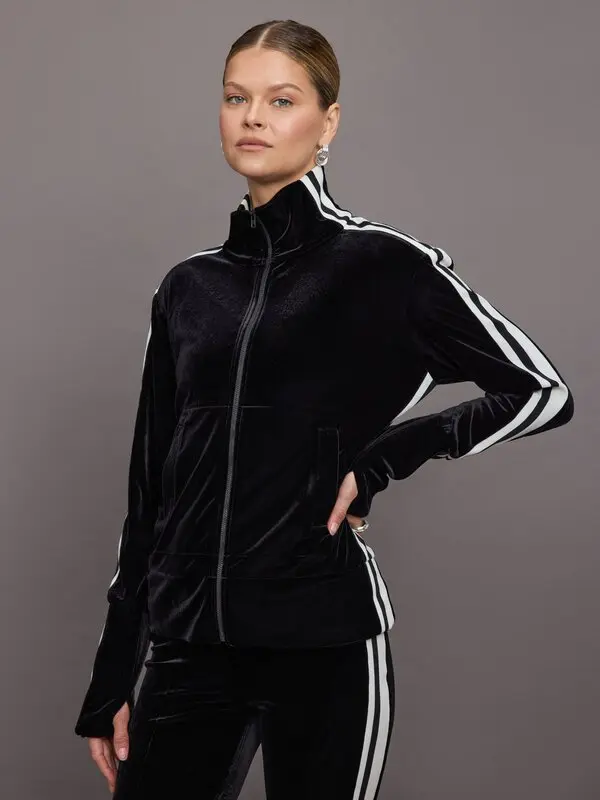 Norma Kamali Side Stripe Turtle Jacket - Black/offset Stripe