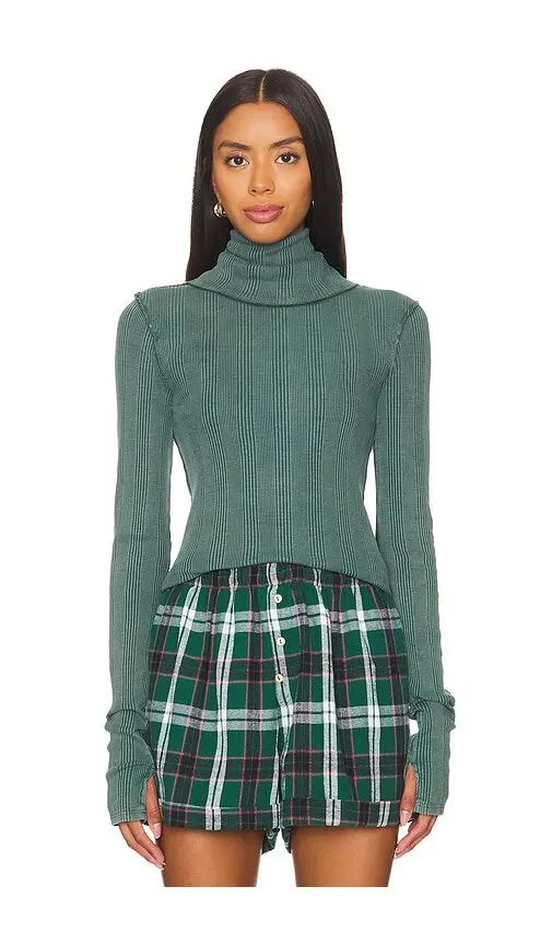 Free People X We The Free Brynn Turtleneck Top - Green