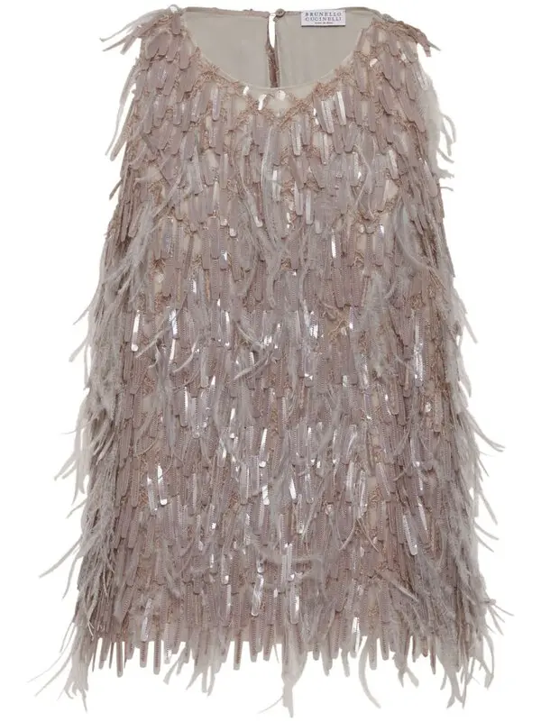 Brunello Cucinelli Embroidered Sleeveless Top