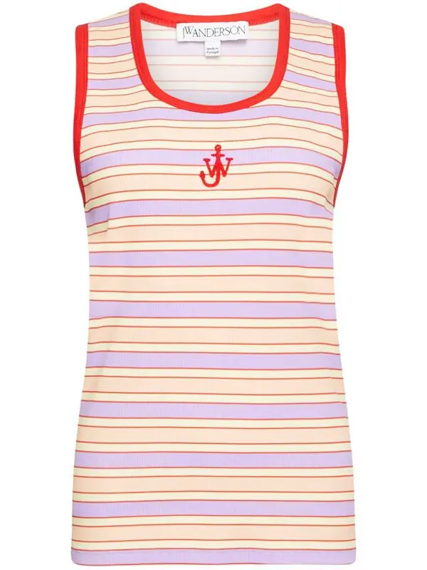 JW Anderson Striped Stretch-jersey Vest - Pink