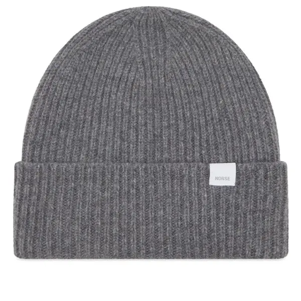 Norse Projects Standard Lambswool Beanie - Grey Melange