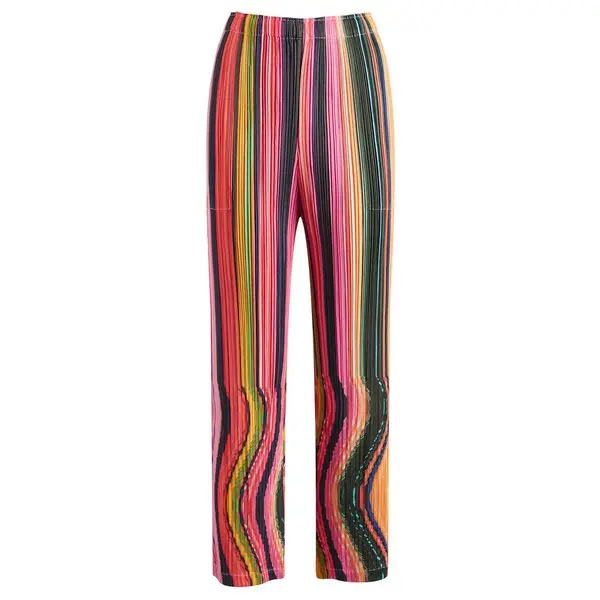 Issey Miyake Pleated Printed Trousers
