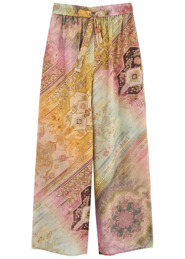 Zimmermann Tallow Printed Silk Trousers - Multi Print
