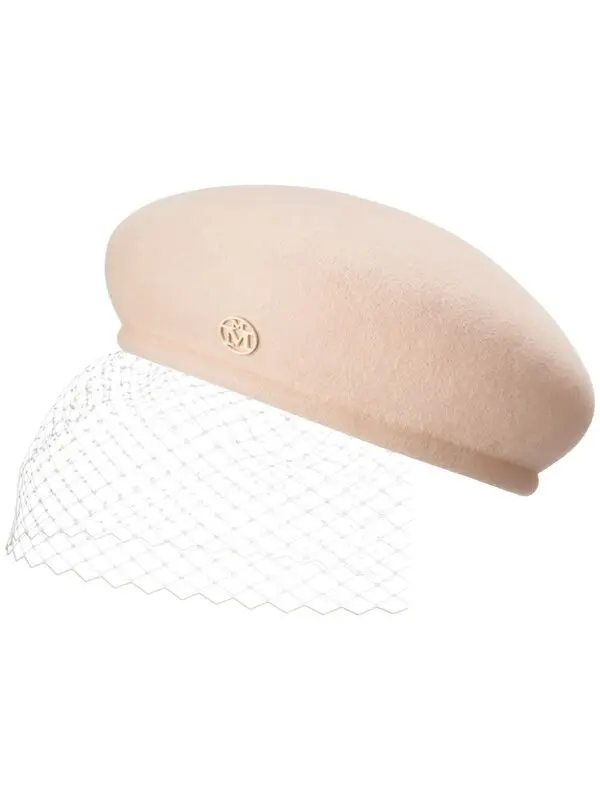 MAISON MICHEL Bonnie Veil Beret - Neutrals