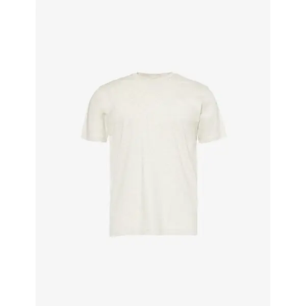 Sunspel Crewneck Short-sleeve Cotton-jersey T-shirt - Archive White Melange