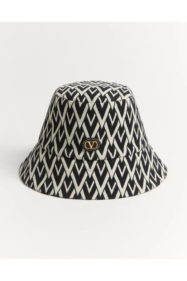 Valentino Garavani Toute La V Wool Bucket Hat - Black