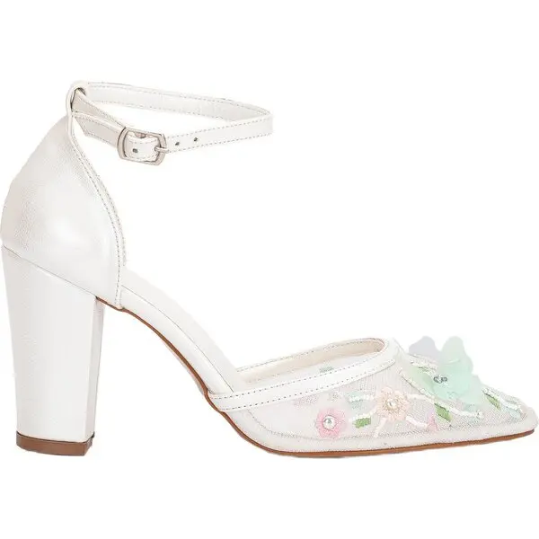 FOREVER & ALWAYS SHOES Ivy 3d Floral Lace High Heels - Ivory With Pink
