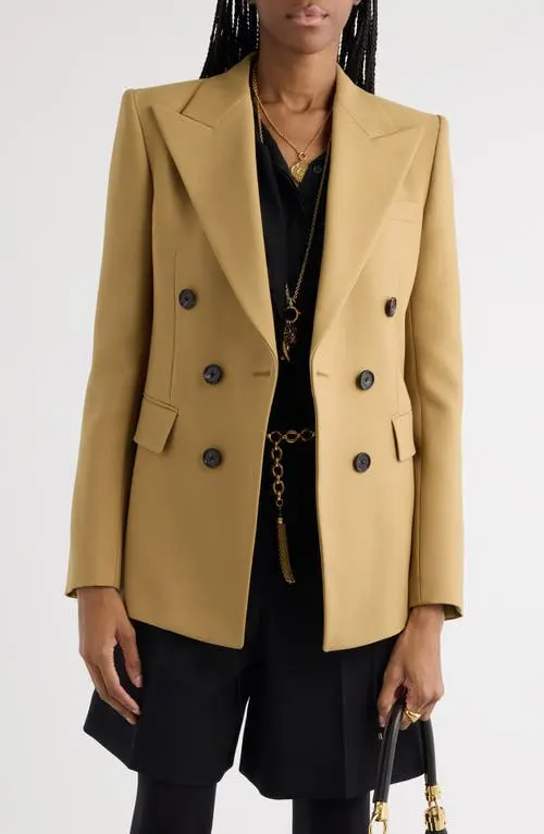Chloé Double-breasted Virgin Wool Blazer - Nut