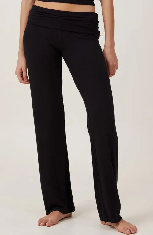 Cotton:on Sleep Recovery Roll Waist Pant - True Black