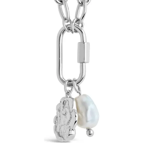 Sterling Forever Jaxie Carabiner Charm Necklace - Silver