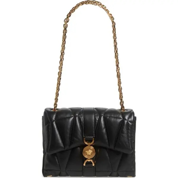 Versace Medusa 95 Leather Shoulder Bag - Black Versace Gold