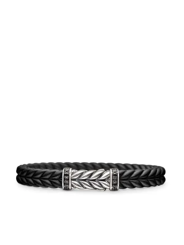 David Yurman Sterling Chevron Diamond Bracelet - Silver