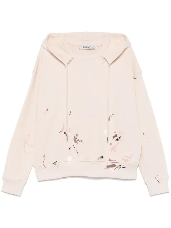 PNK Paint-splatter Hoodie - Neutrals