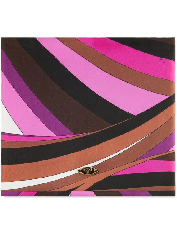 Emilio Pucci Iride-print Silk Scarf - Brown
