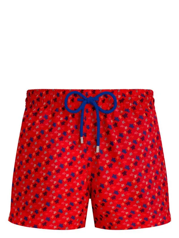 Vilebrequin Micro Ronde Des Tortues Rainbow Swim Shorts - 201 Poppy Red/red