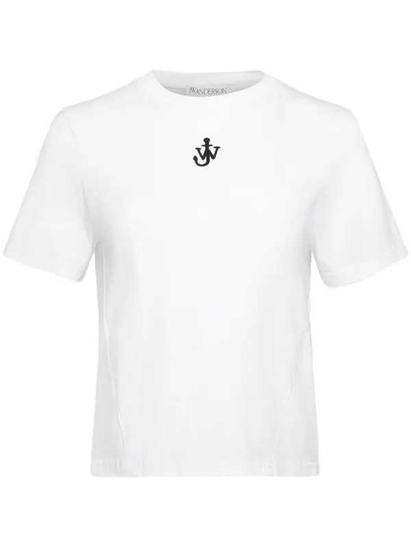 JW Anderson Anchor-embroidered T-shirt - White