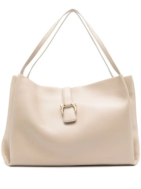 FERRAGAMO Gancini-clasp Tote Bag - Neutrals