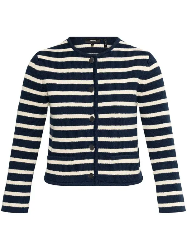 Theory Striped Knit Cardigan