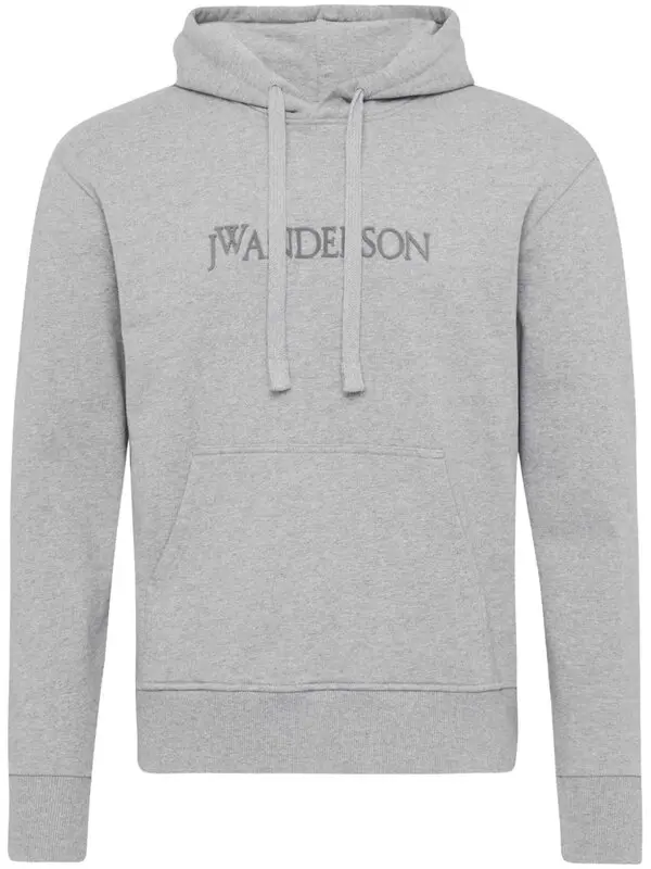 JW Anderson Logo-embroidered Hoodie - Grey