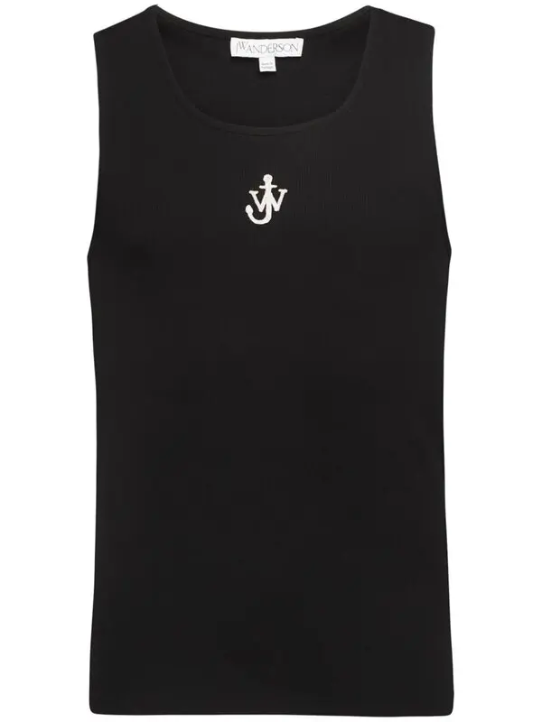 JW Anderson Anchor-embroidered Tank Top - Black