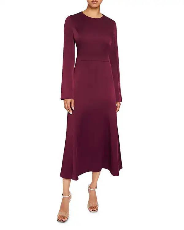 fit and flare long sleeve midi dress Long Sleeve Fit and Flare Midi Dress – Pastel by Vivienne main image 0