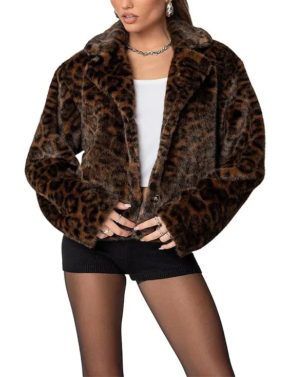 EDIKTED Leopard Print Jacket