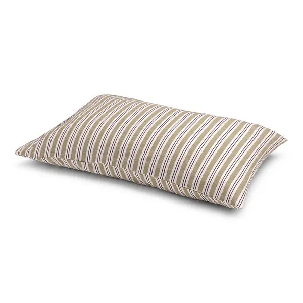 PIGLET IN BED Sommerley Stripe Blend Pillowcase Pair, Square - Thyme Sommerley Stripe