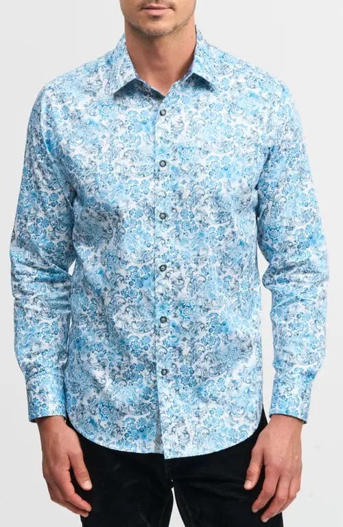 Robert Graham Downing Long Sleeve Button-up Shirt - Slate Blue