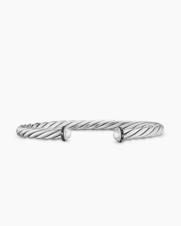 David Yurman Cable Cuff Bracelet With Black Diamonds - Black Diamond
