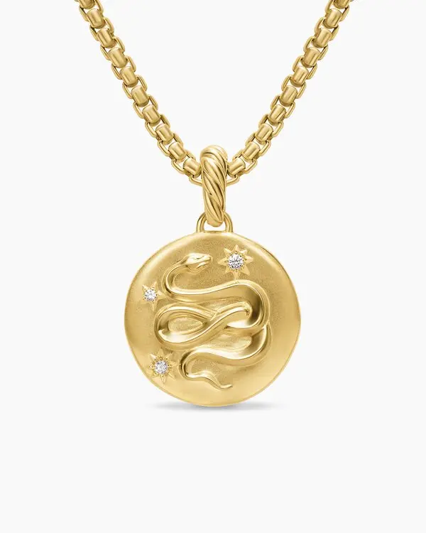 David Yurman Snake Amulet In 18k Yellow Gold With Diamonds - Diamond
