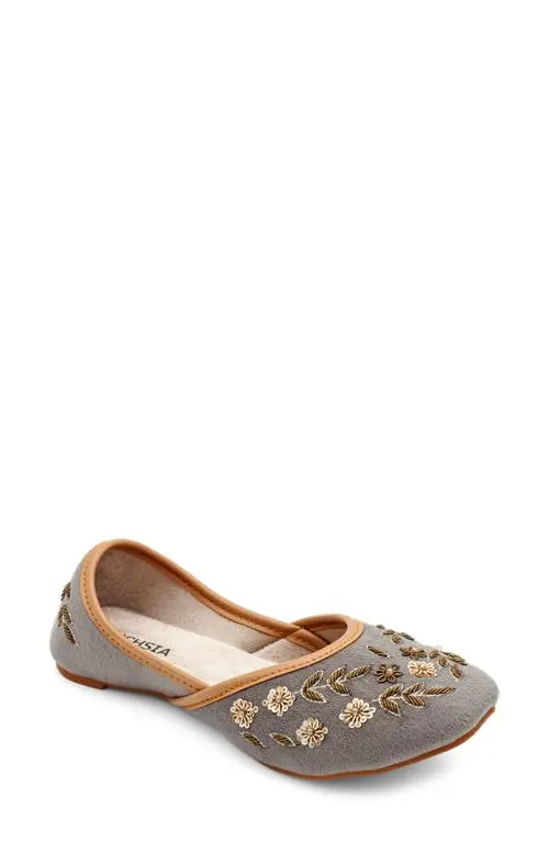 FUCHSIA Nawal Embroidered Flat