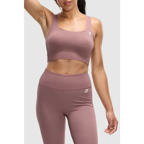 PELOTON Seamless Square Neck Bra - Rose Taupe