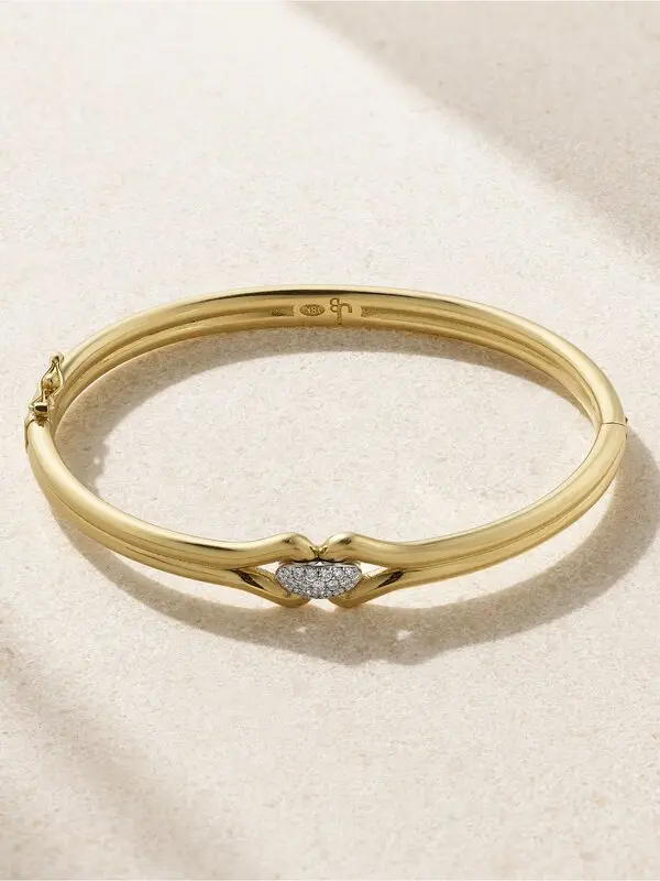 JENNA BLAKE Love Knot Mini 18-karat Diamond Bangle