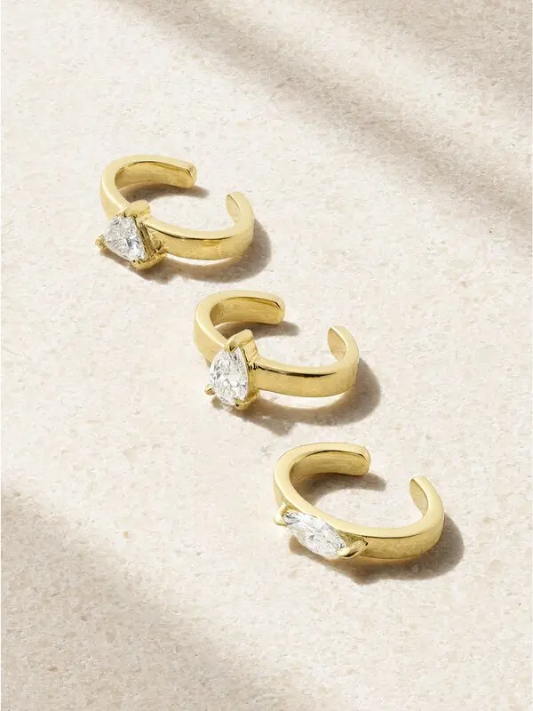 ANITA KO Set Of Three 18-karat Diamond Ear Cuffs