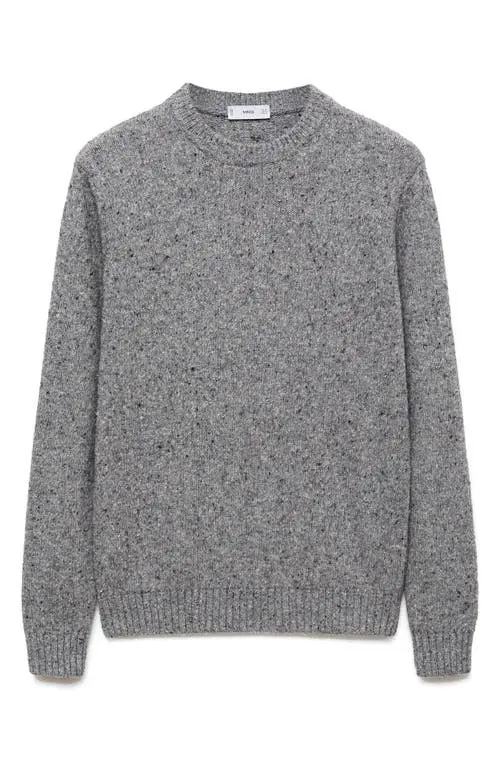 Mango Nep Crewneck Sweater - Medium Heather Grey