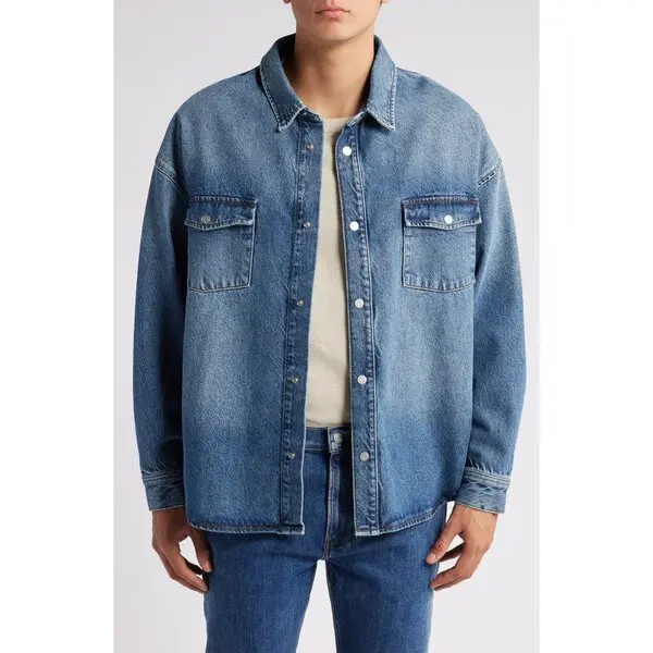 FRAME Relaxed Double Pocket Denim Shirt Jacket