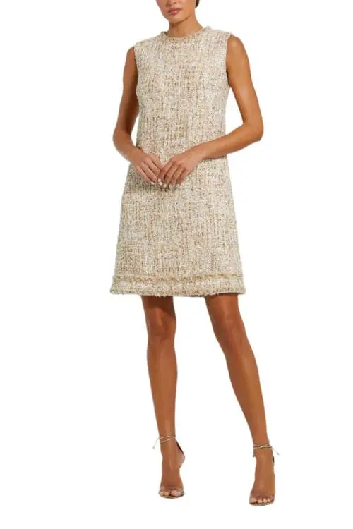 Mac Duggal Beaded Trim A-line Mini Dress