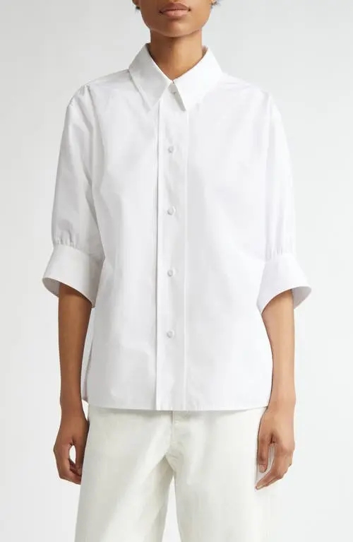 JIL SANDER Short Sleeve Cotton Poplin Shirt